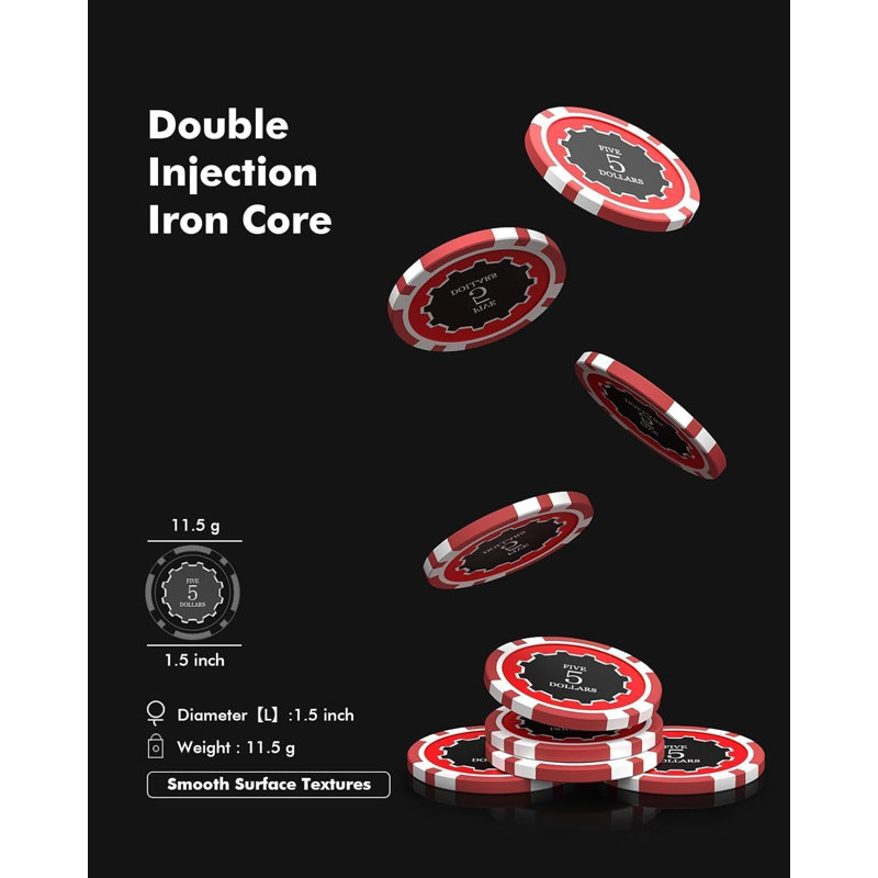 HEITOK Plastic Poker Chips， Aluminum Case, Cards, Buttons | Wayfair