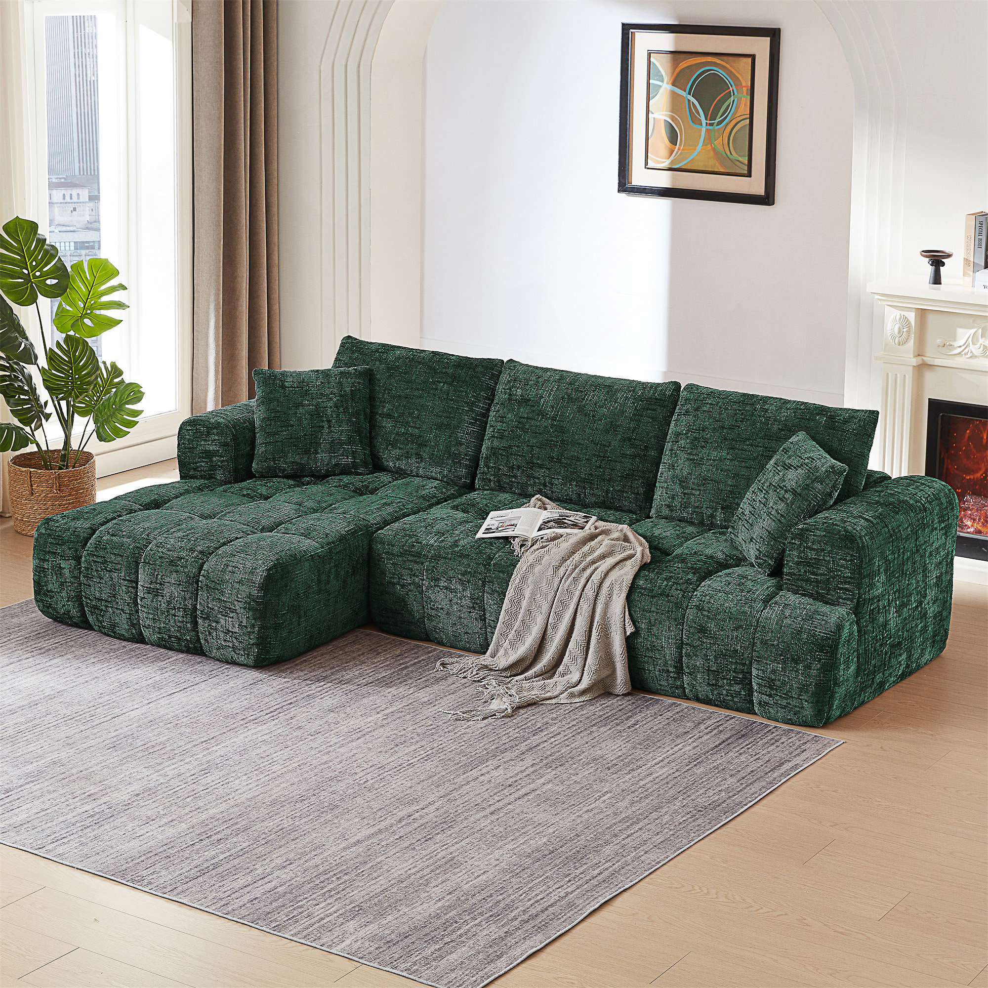 Latitude Run® L-Shape Luxury Sectional Oversized Sofa,Mnimalist Design ...