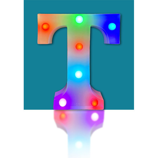 17 Stories RGB LED Letter - T | Wayfair.co.uk