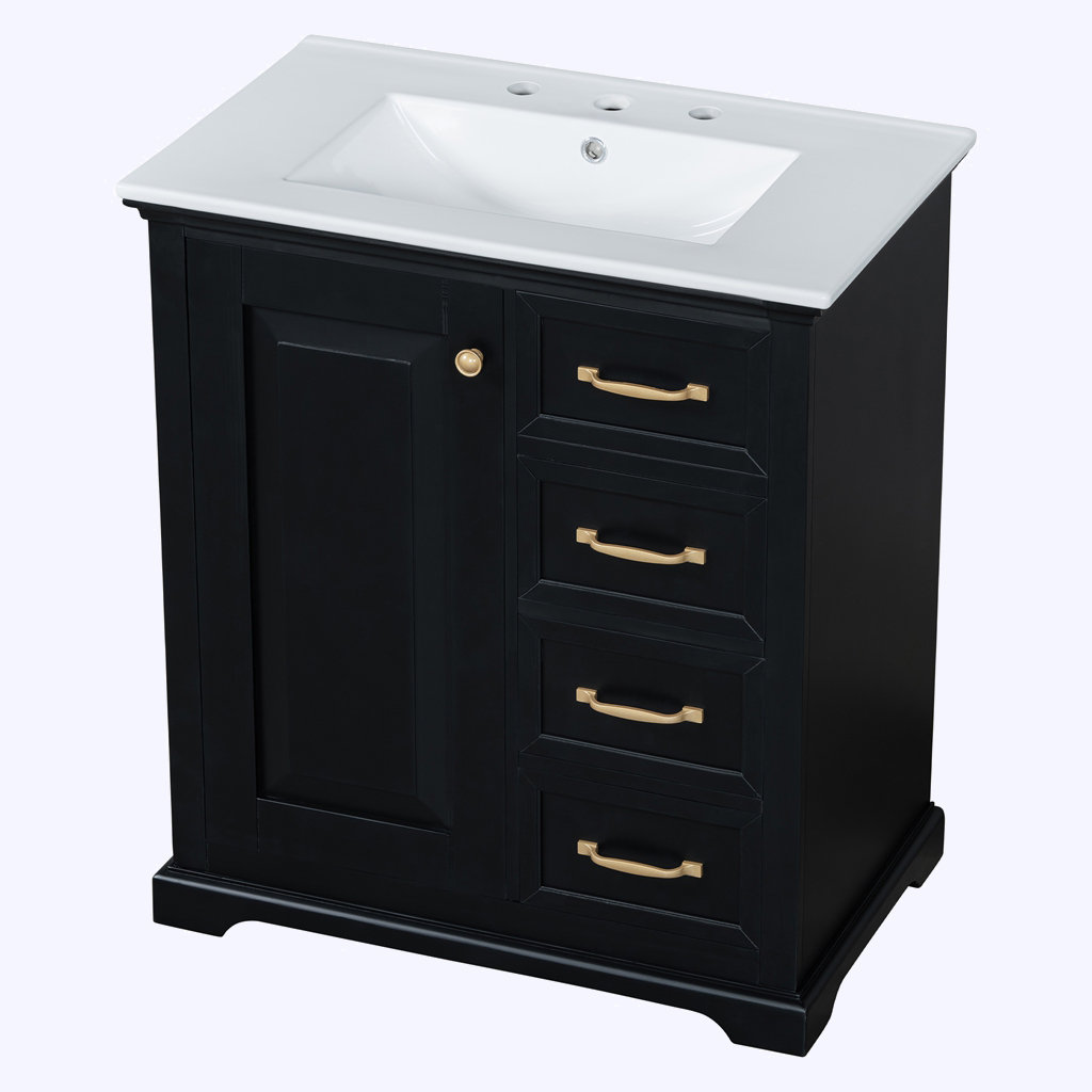 Winston Porter Bathroom Vanity with Sink and Drawers | Wayfair