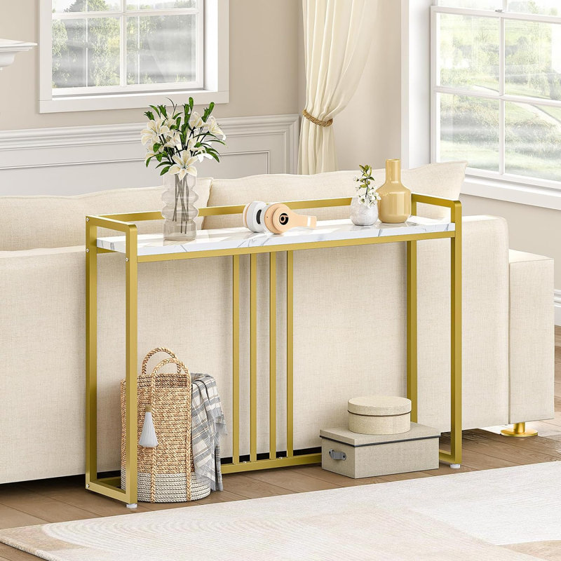 Mercer41 Ladonya 39.4'' Marble Top Console Table | Wayfair