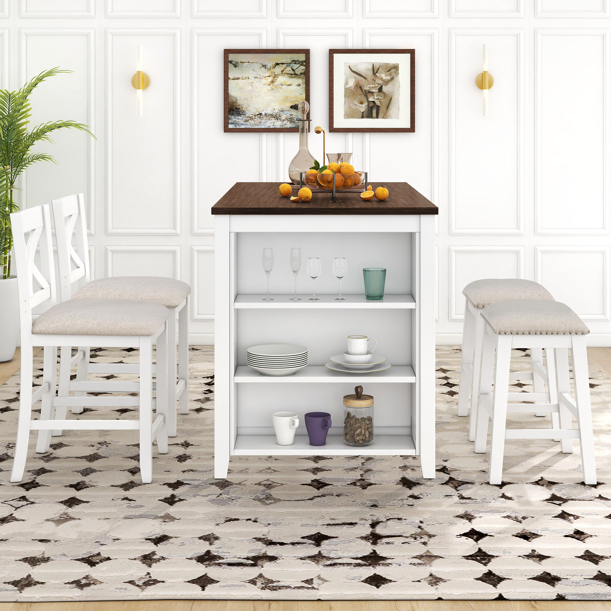 Gracie Oaks Vahin 4 - Person Counter Height Dining Set | Wayfair
