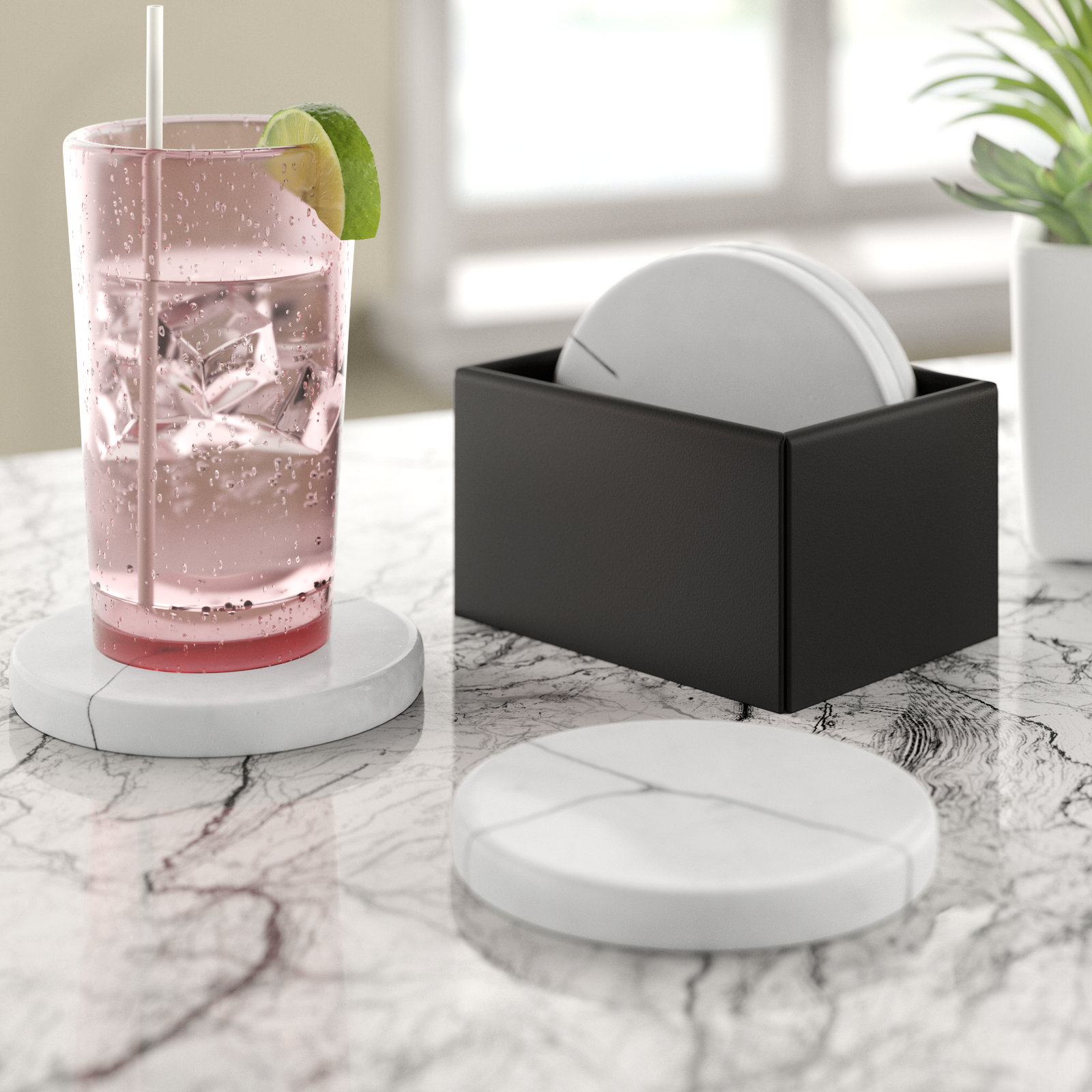 Joss & Main Set of 4 Marble Coaster & Reviews - Wayfair Canada