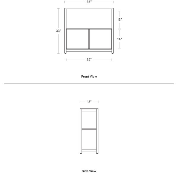 Blu Dot Open Plan Small Low Bookcase with Storage | Wayfair