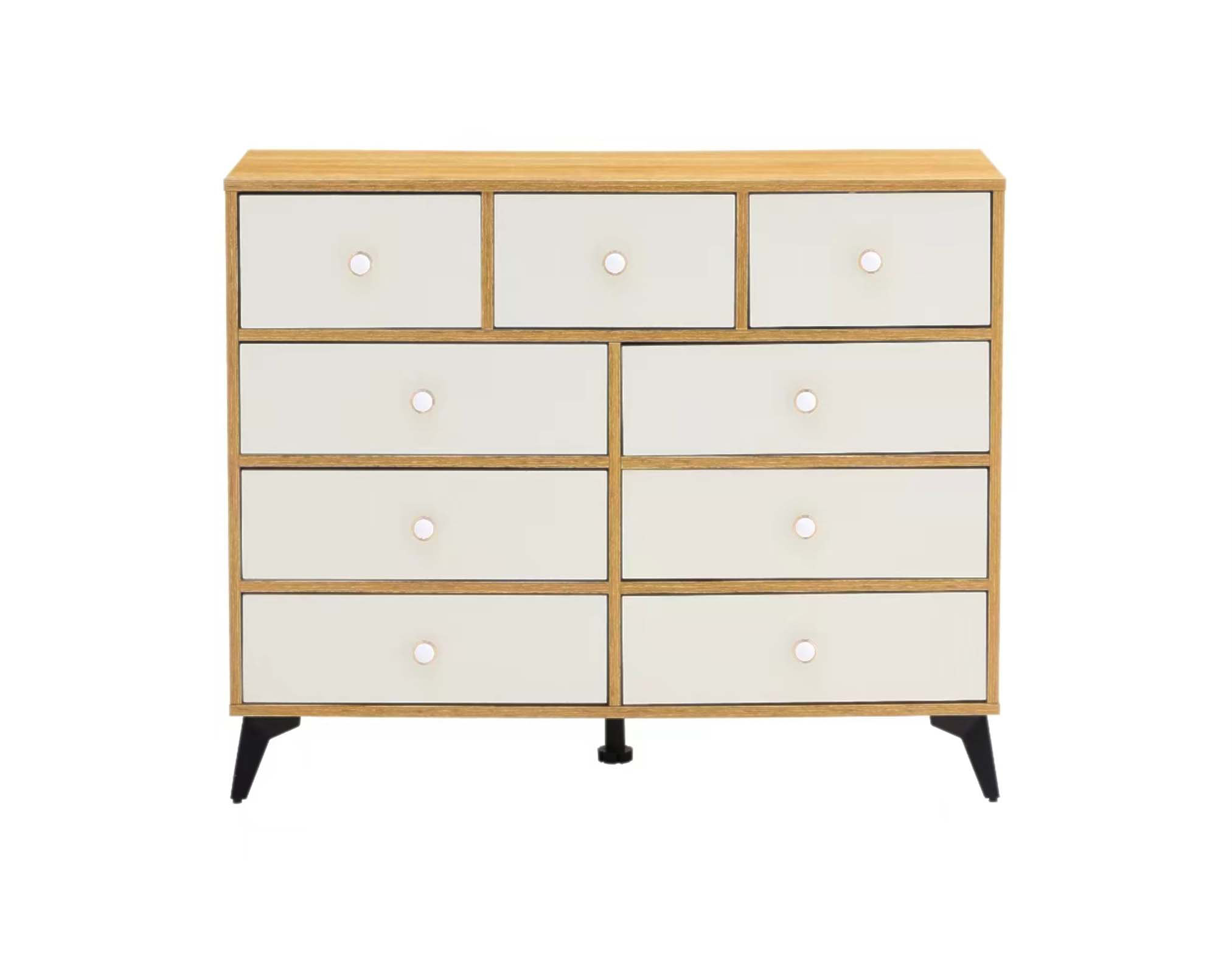 George Oliver Stylish 9-Drawer Wooden MDF Dresser, High Capacity ...