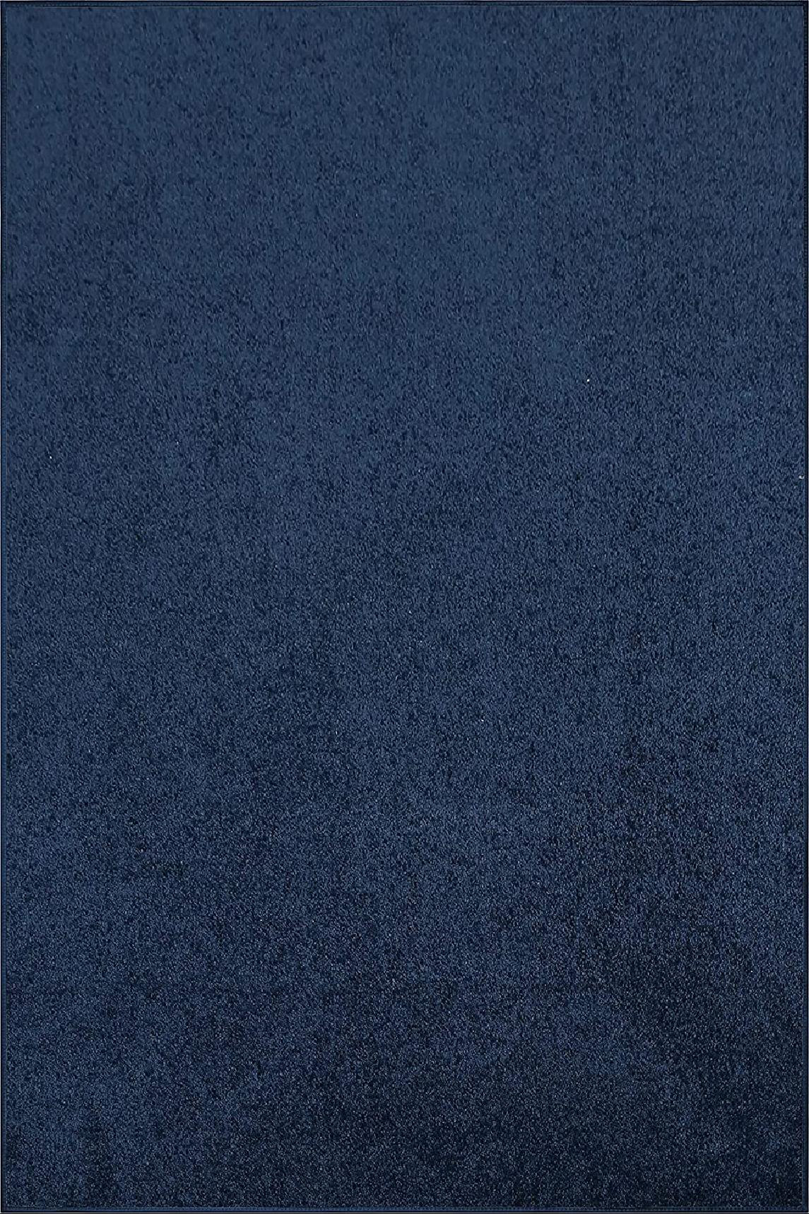 Latitude Run® Solid Color Machine Woven Polyester Area Rug in Navy ...