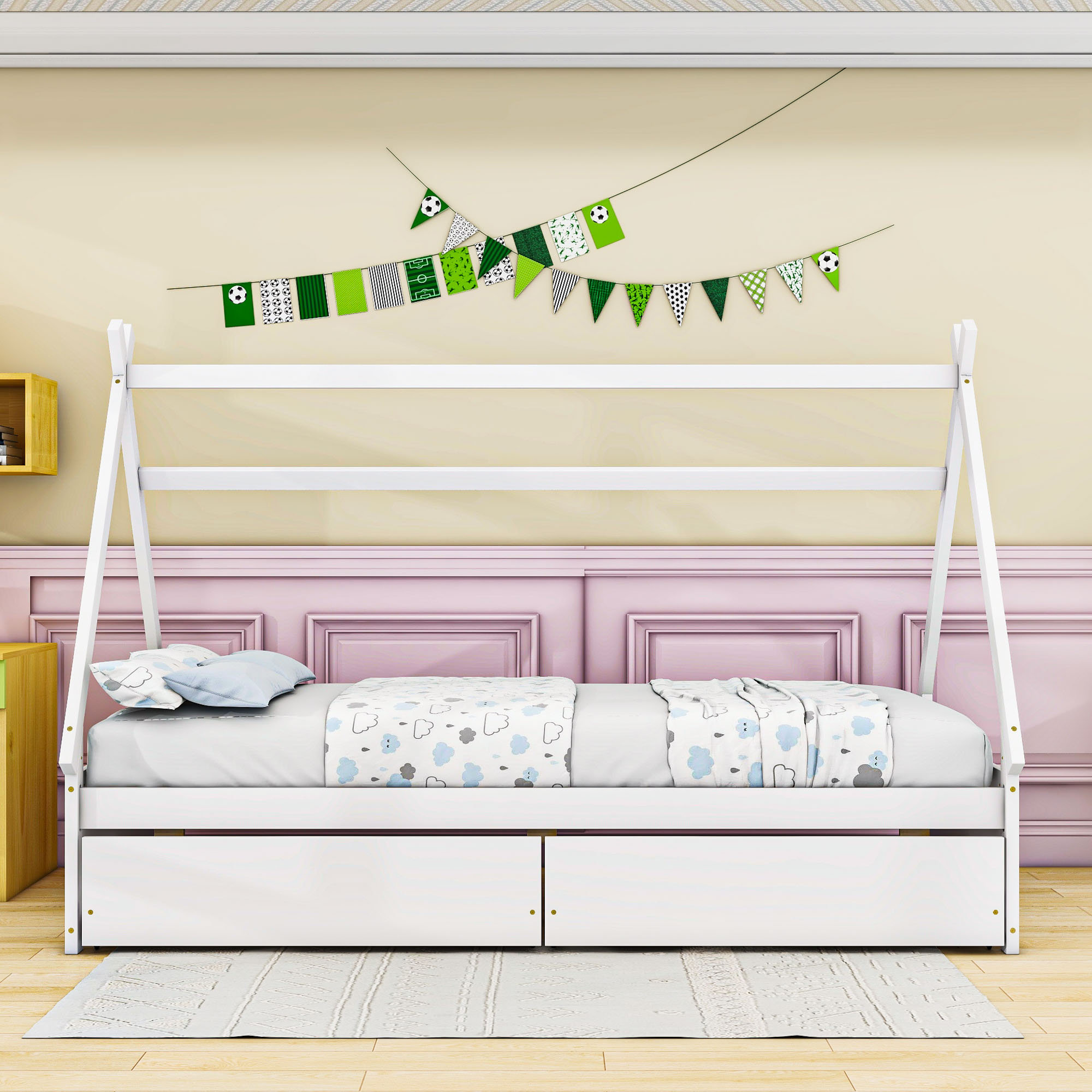 Redwood Rover Twin 2 Drawer Wood House Platform Bed - Wayfair Canada