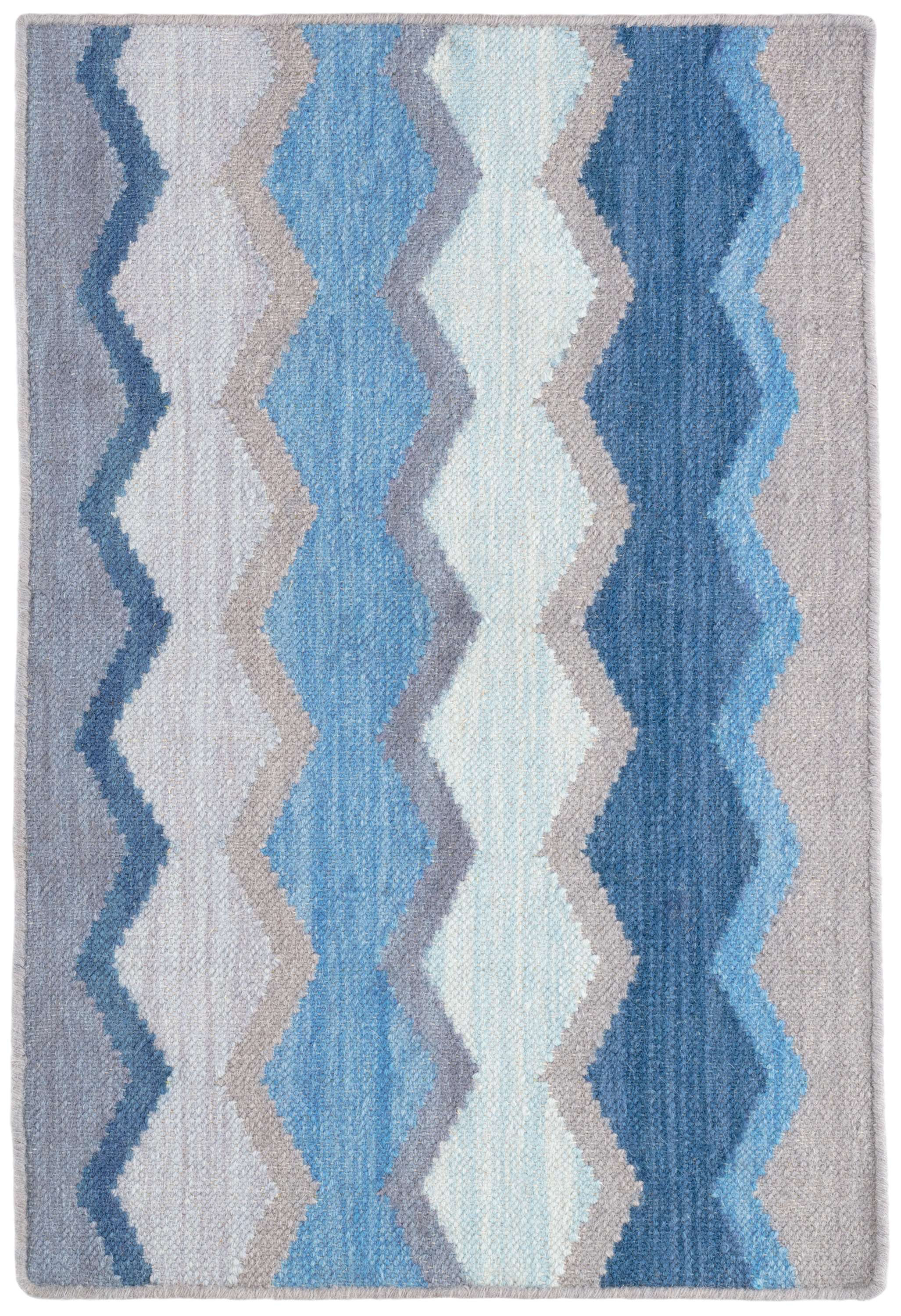 Dash and Albert Rugs Safety Net Blue Handwoven Wool Rug | Perigold