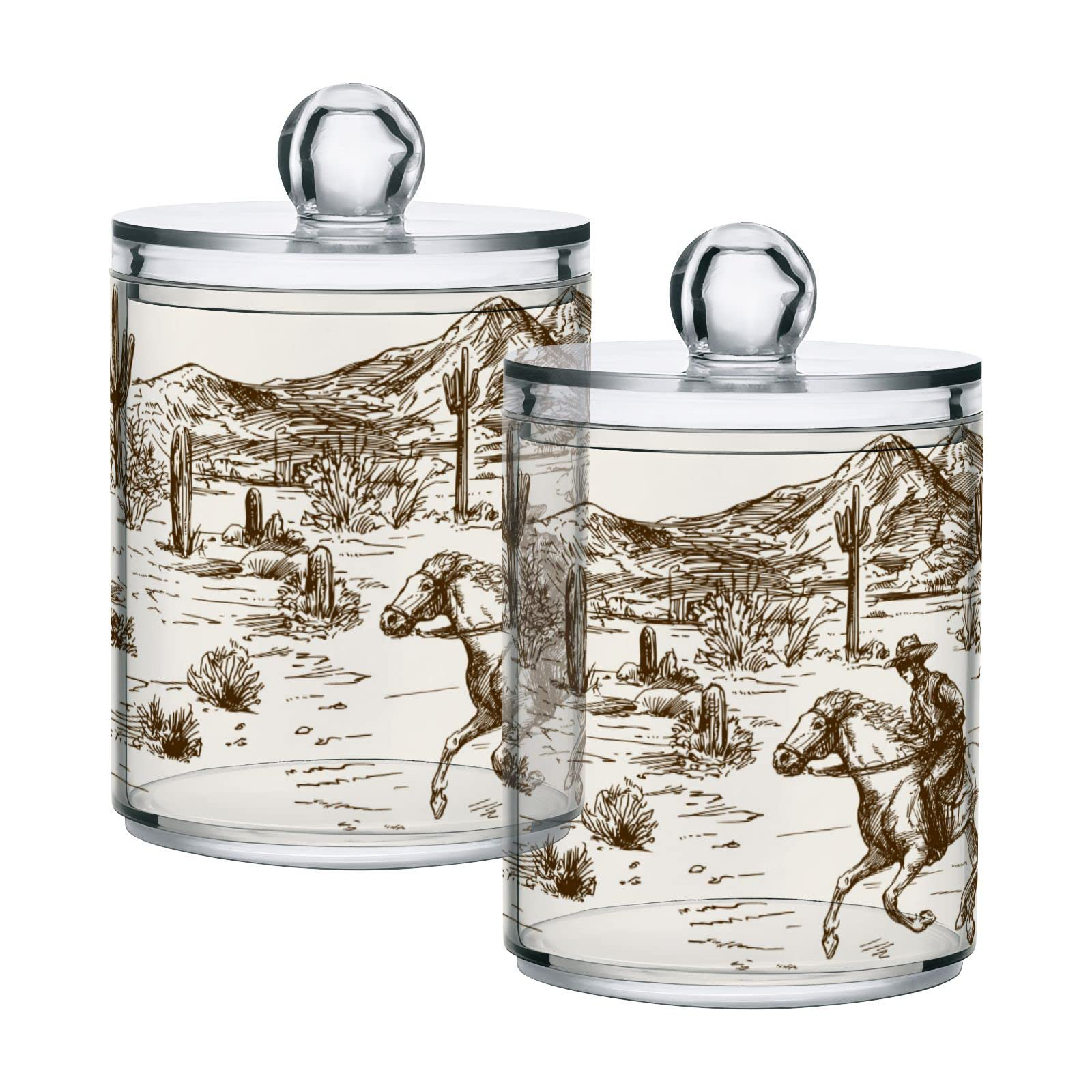 Wrought Studio™ 2 Pack Western Desert Cowboy Dispenser For Cotton Ball ...