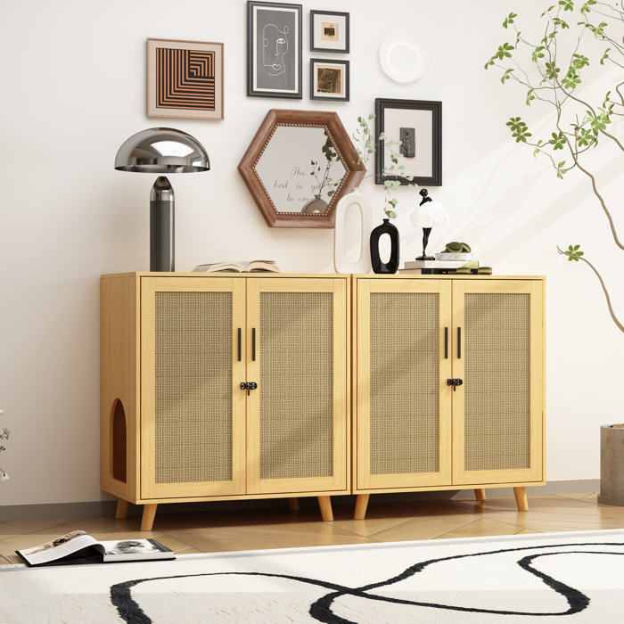 Tucker Murphy Pet™ Modern Cat Litter Box Enclosure With Lock And Sisal ...