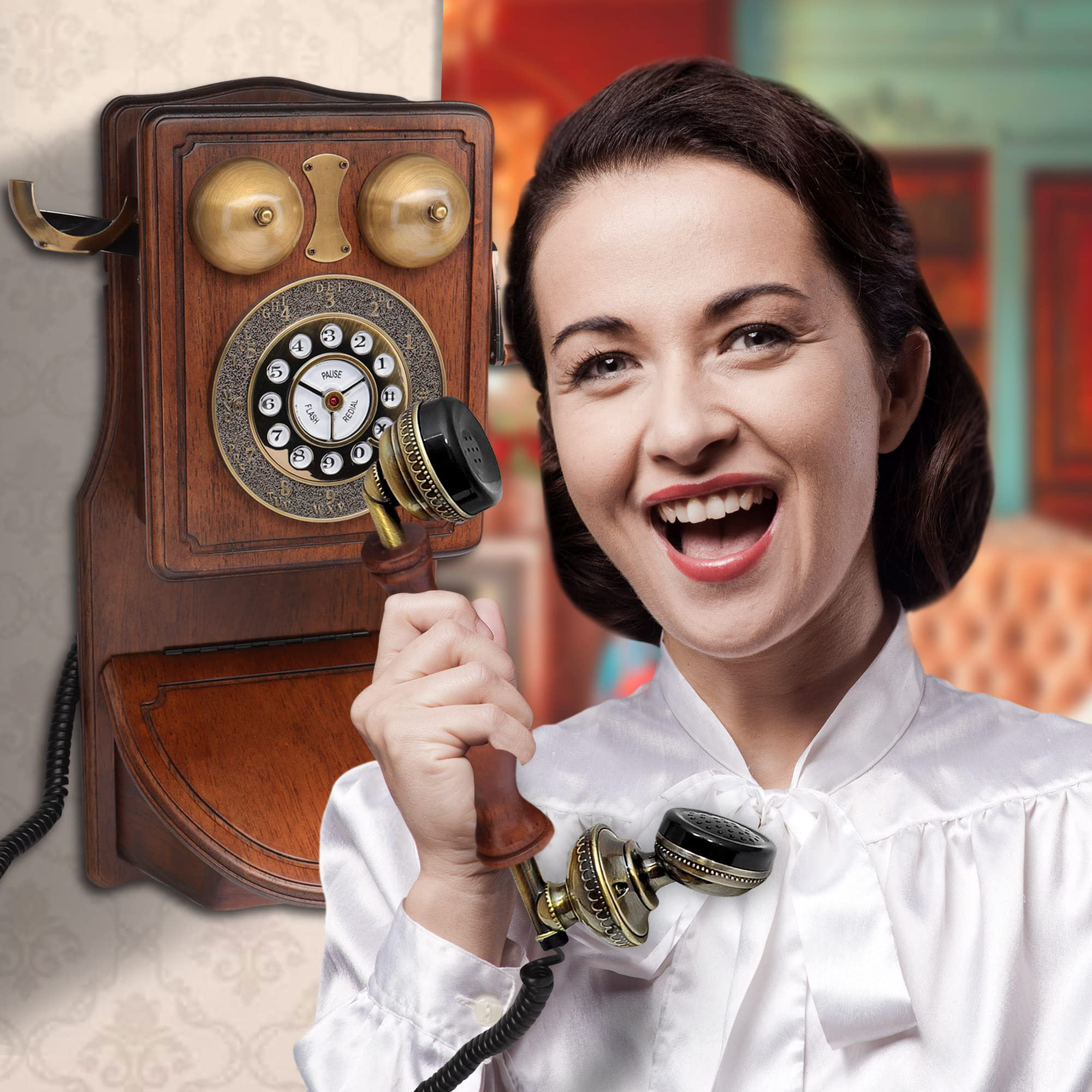 Fashion Finesse Vintage/Classic Style Corded Phone - Retro Design ...