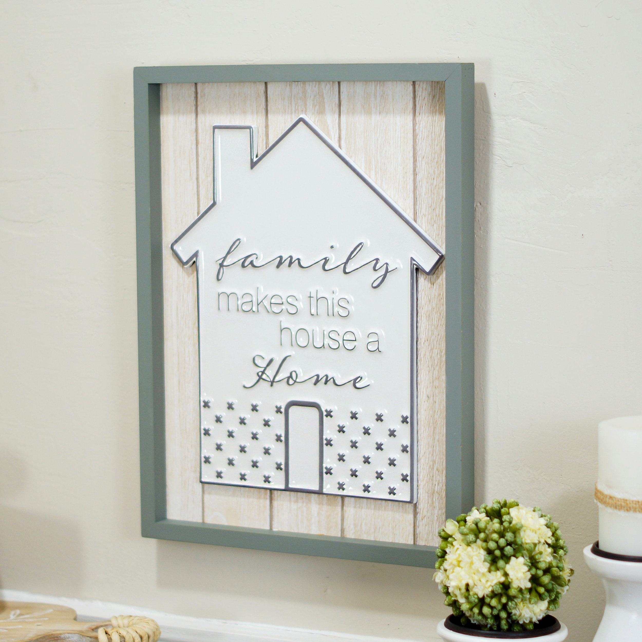 August Grove® VIP Metal 16 in. White Family Home Sign | Wayfair