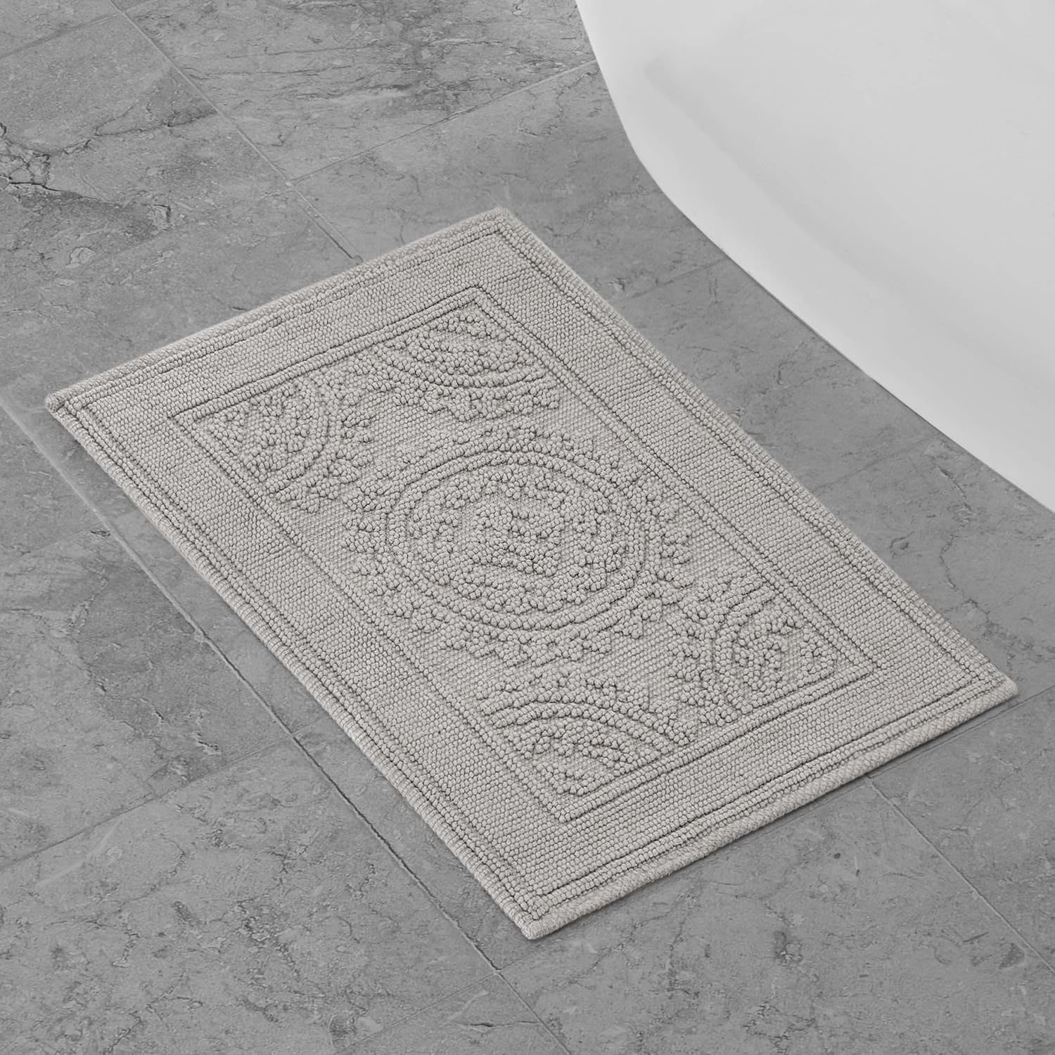 Wildon Home® Cotton Stonewash Medallion 17X24 In. Bath Rug | Wayfair