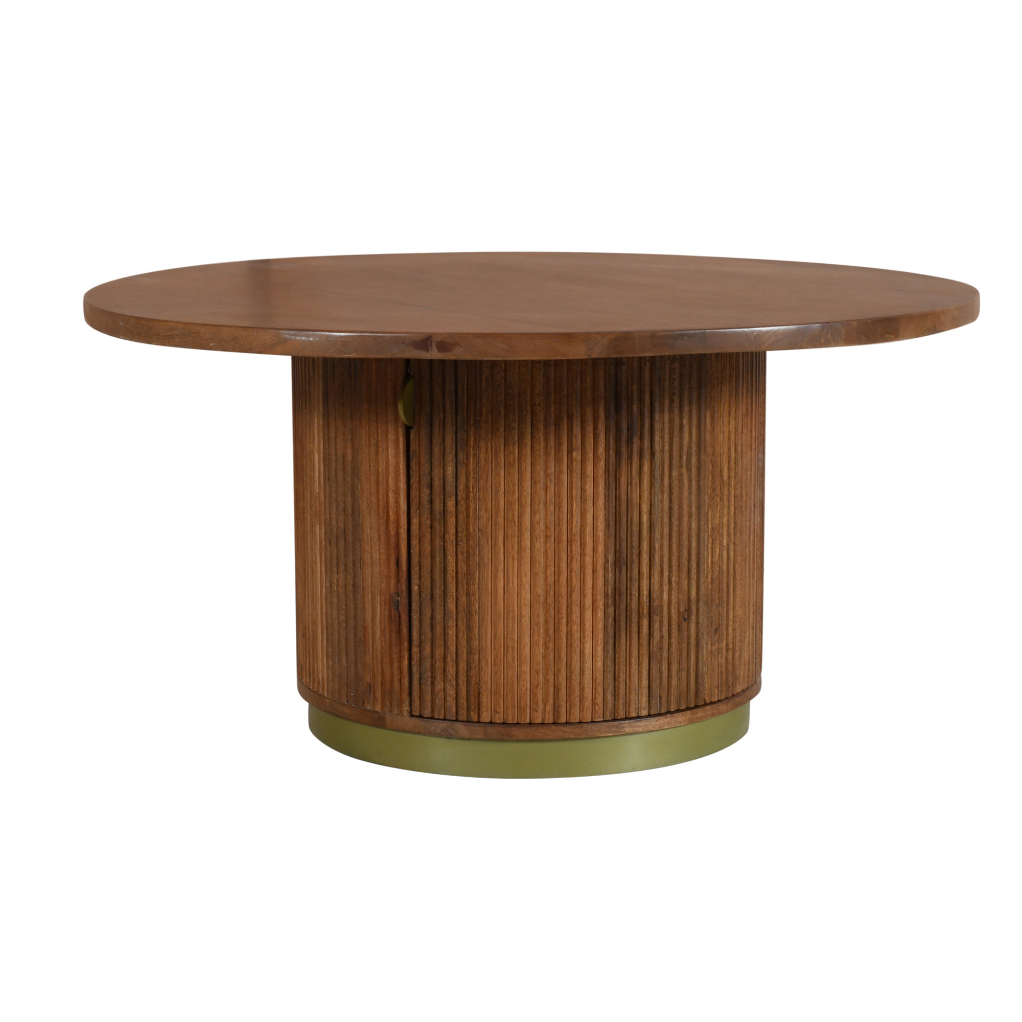 Everly Quinn Ramdev Transitional Fluted Handmade Round Coffee Table ...
