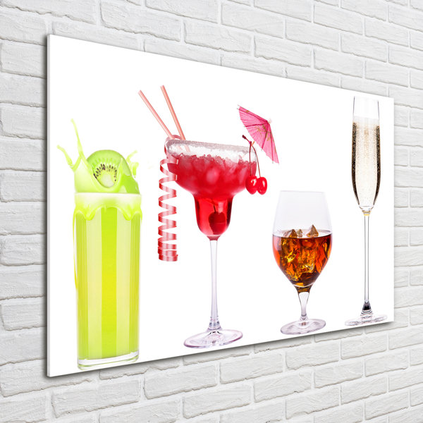 Ebern Designs A Set Of Drinks - No Frame Art Prints on Glass | Wayfair ...
