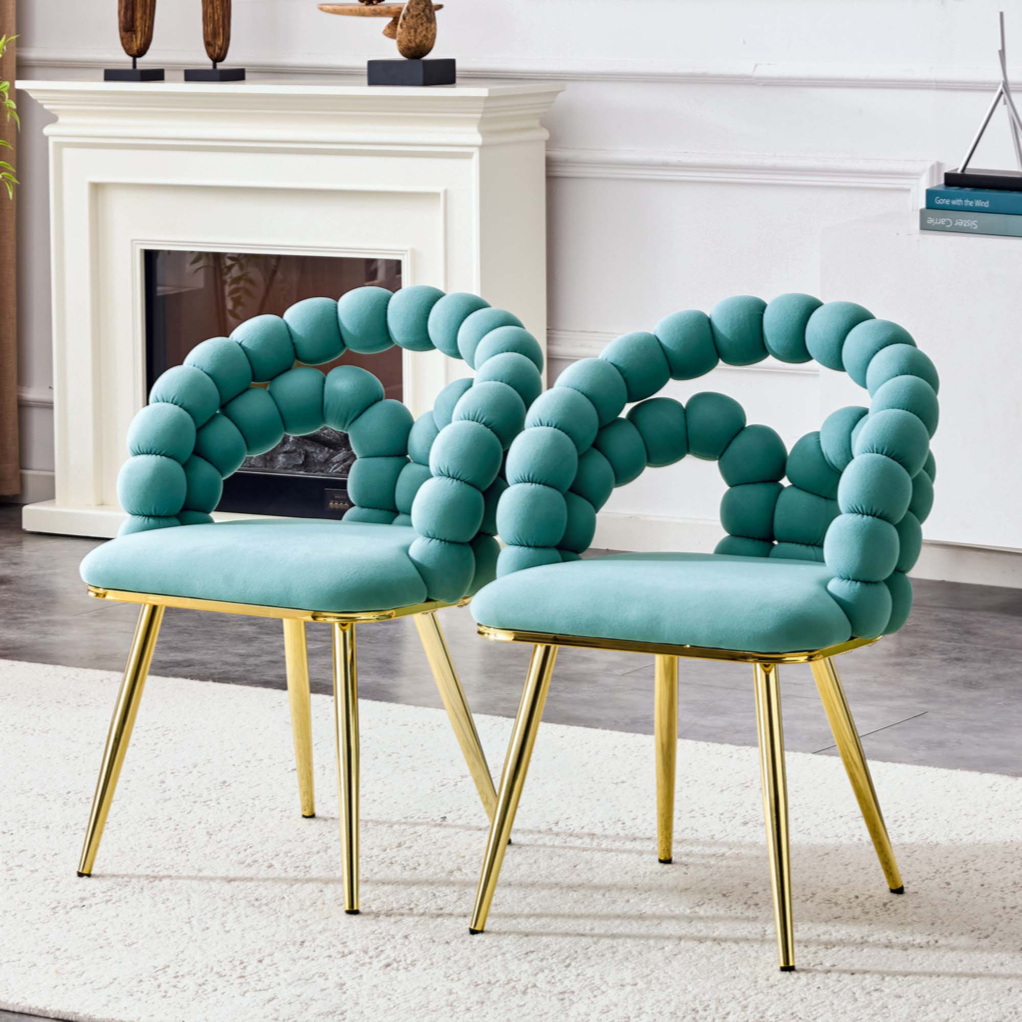 Red Barrel Studio® Puffy Bubble Chair Ball Chain Chair Velvet Dining ...