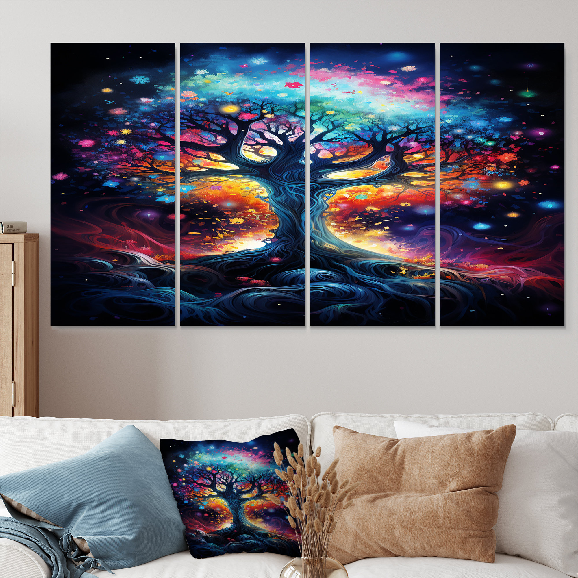 Wrought Studio™ Magical Tree Of LIfe Rainbow Color Blast - Tree Wall ...