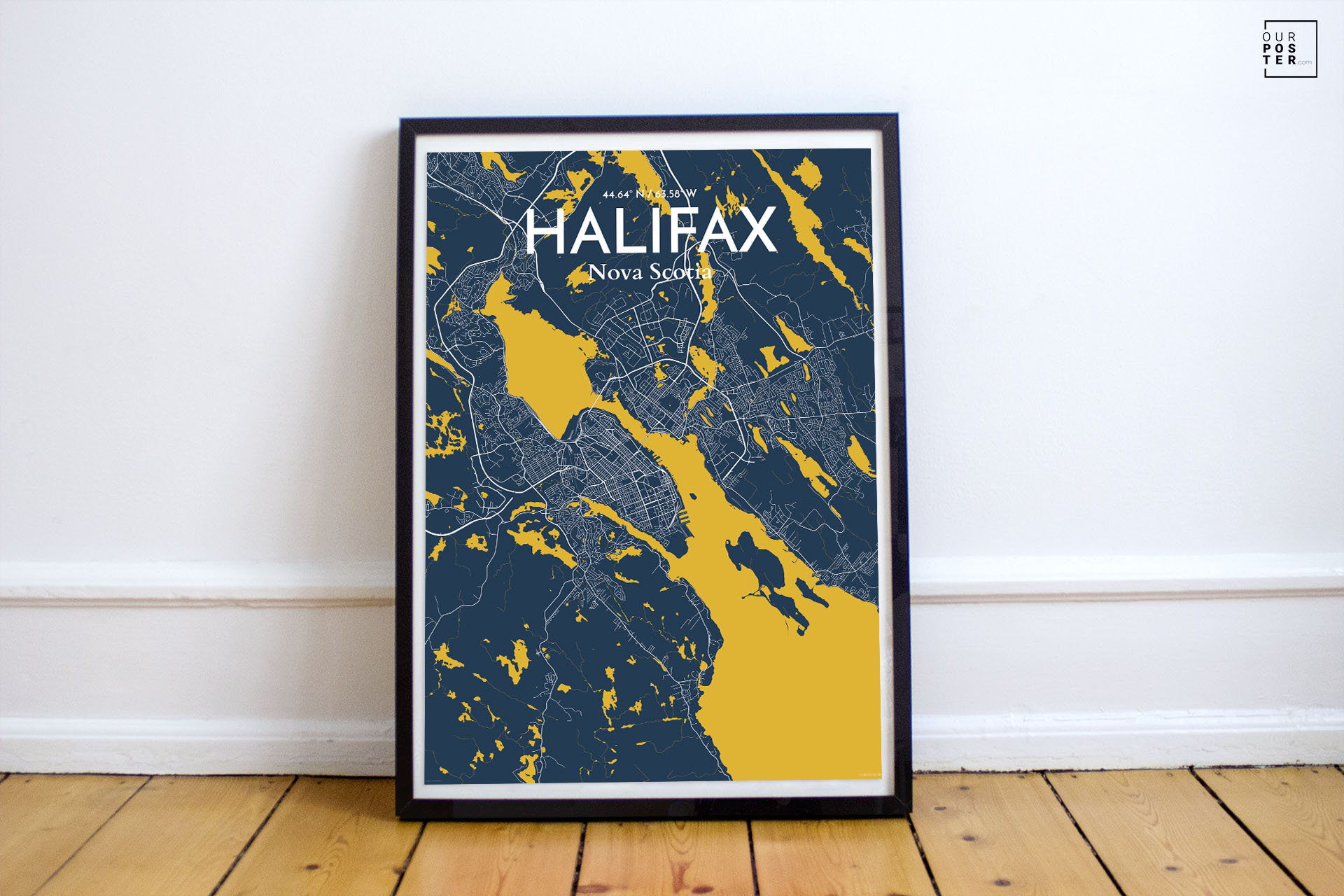 OurPoster.com 'Halifax City Map' Graphic Art Print Poster in Amuse ...