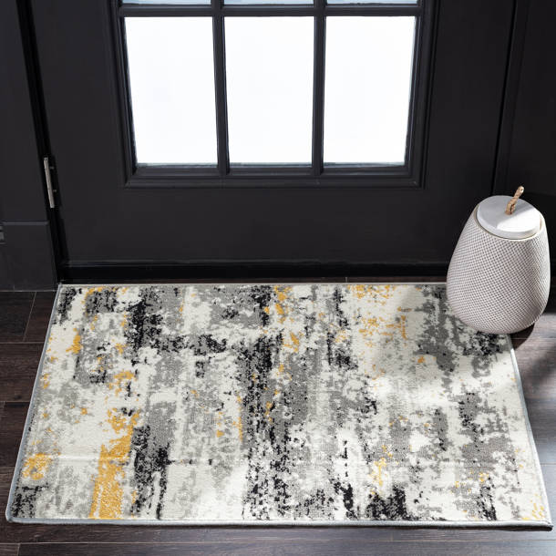 Wade Logan® Abstract Yellow/Black/Gray Area Rug & Reviews | Wayfair