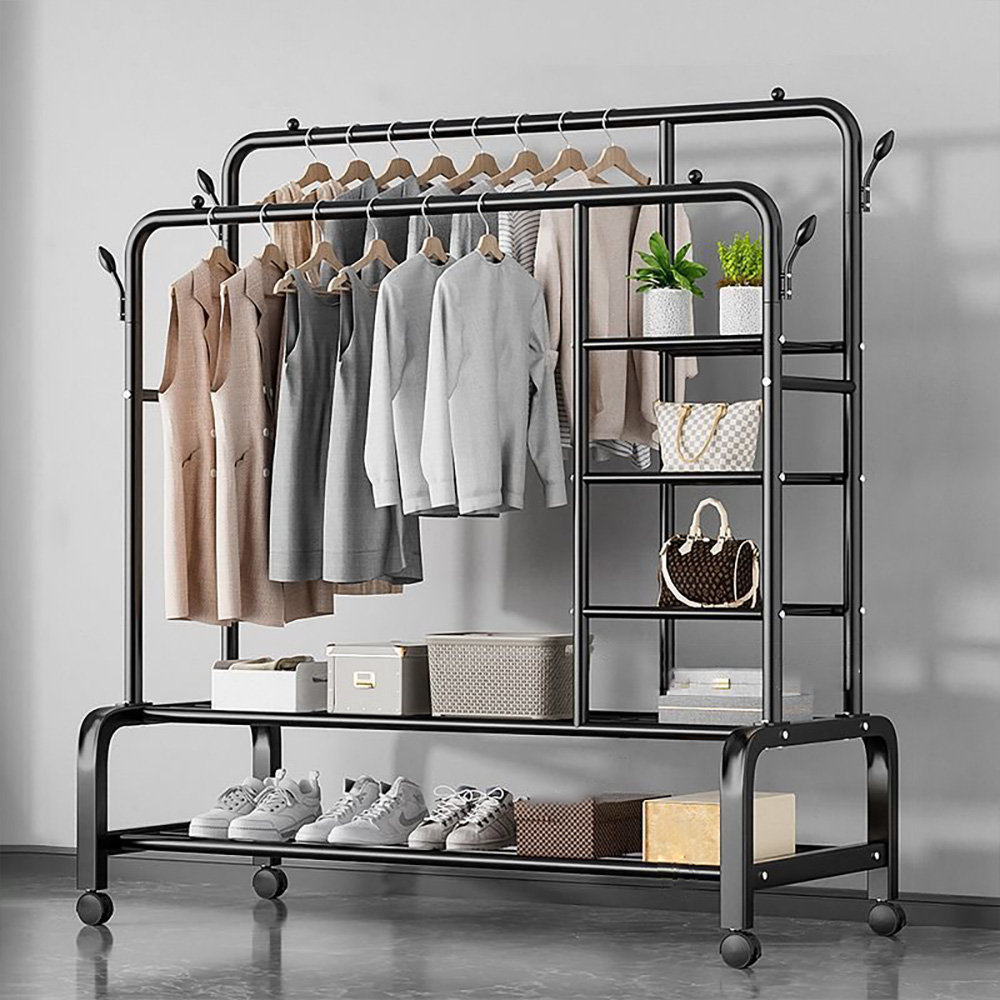 Red Barrel Studio® Dionisie 53'' Iron Rolling Clothing Rack | Wayfair