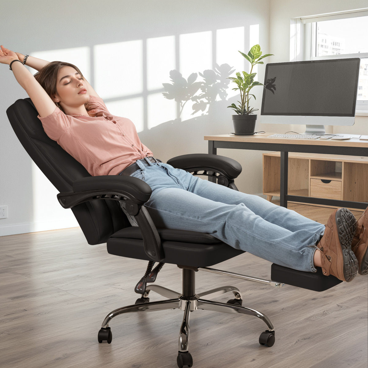 Inbox Zero Home Office High Back Ergonomic Reclining Executive Chair ...