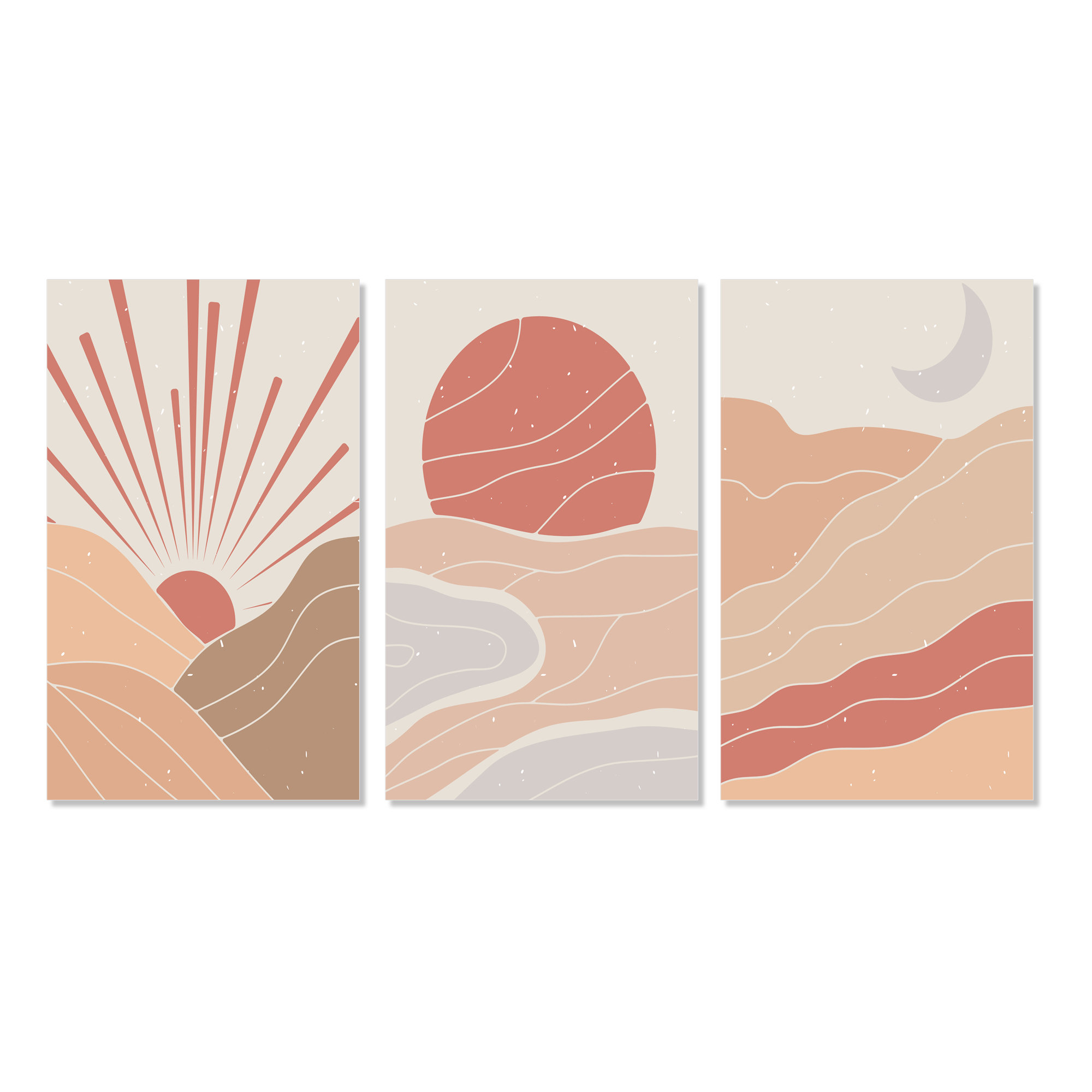 Corrigan Studio® Retro Abstract Minimal Colorful Landscape Design II ...