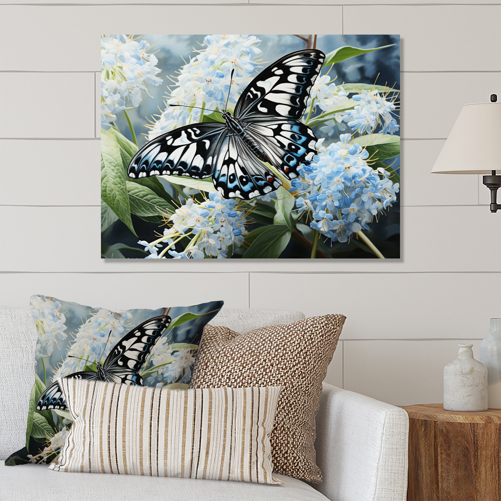 Bay Isle Home™ Blue Black Butterfly Haven I On Metal Print | Wayfair