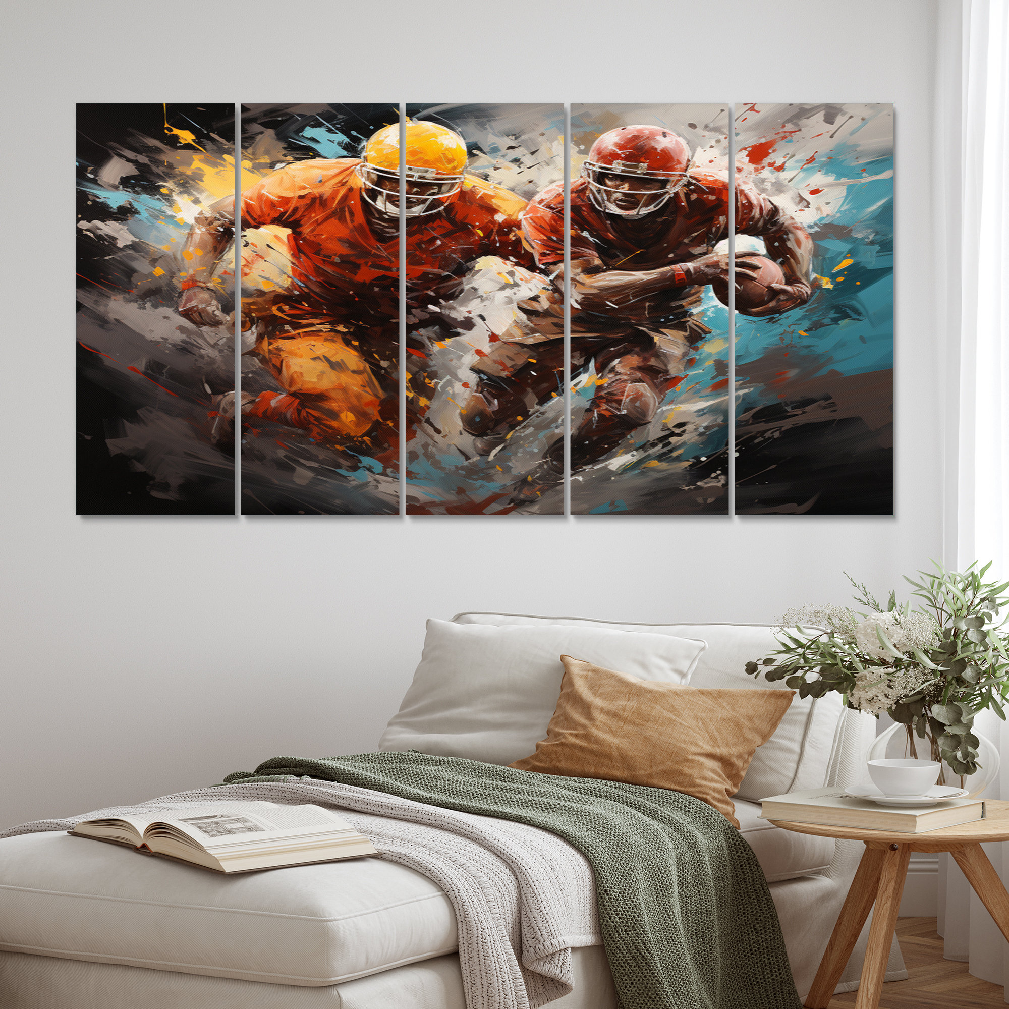 Winston Porter Yellow Football Gridiron Expression - Sports Wall Art ...