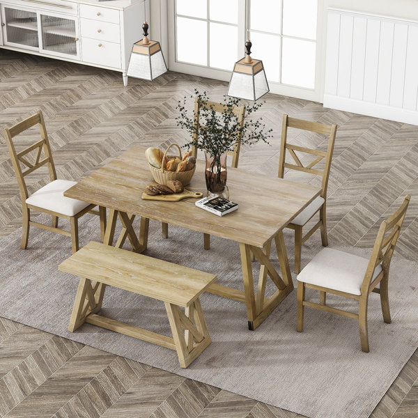 Gracie Oaks Denaeja 6 - Piece Trestle Dining Set | Wayfair