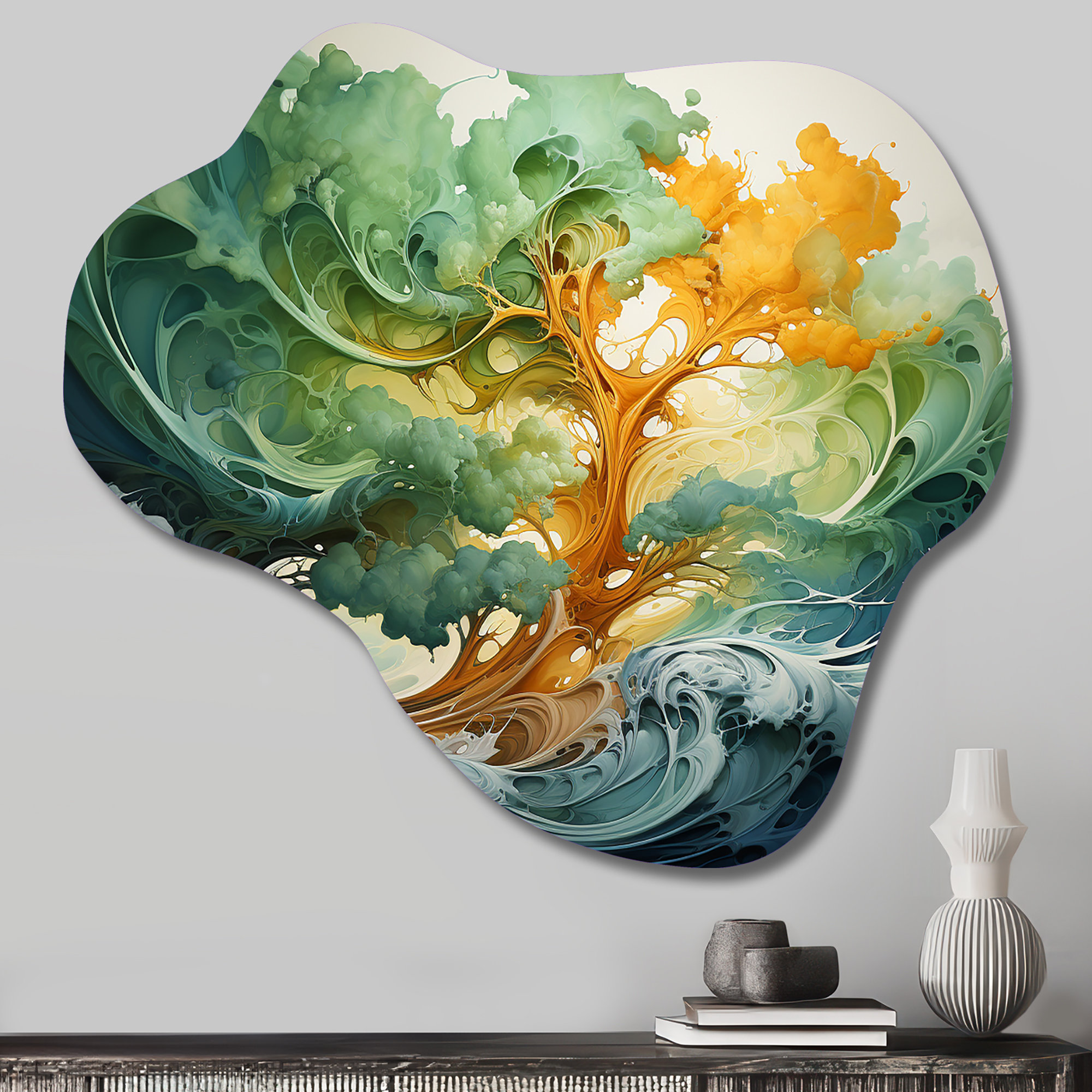 Ivy Bronx Redwood Tree Symphony Of Green Orange - Cloud Tree Redwood ...