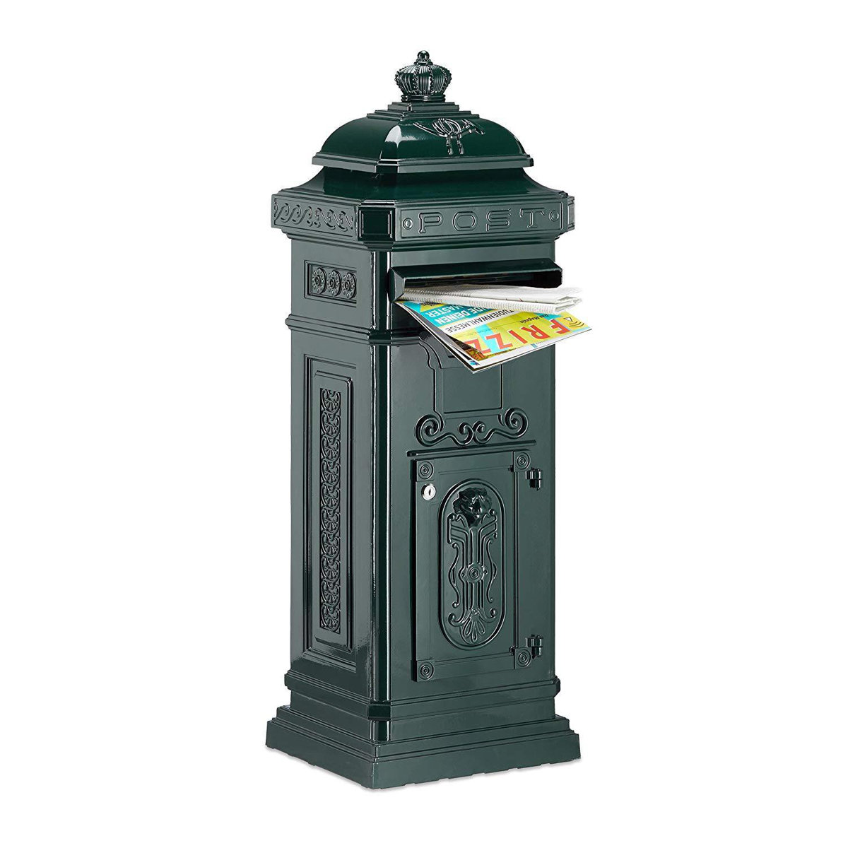 Astoria Grand Cast Aluminium Free Standing Lion Post Box | Wayfair.co.uk