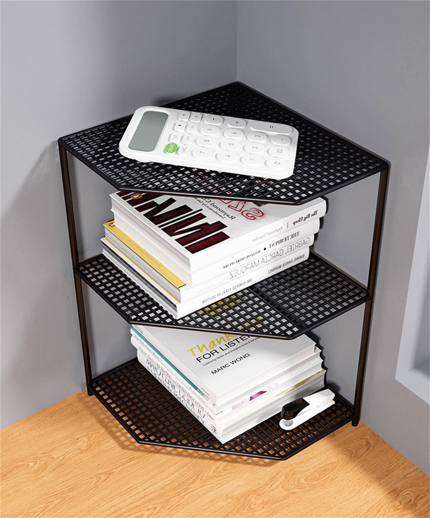 Hokku Designs Desktop Bookshelf, Corner Storage Shelf, Desk Book ...