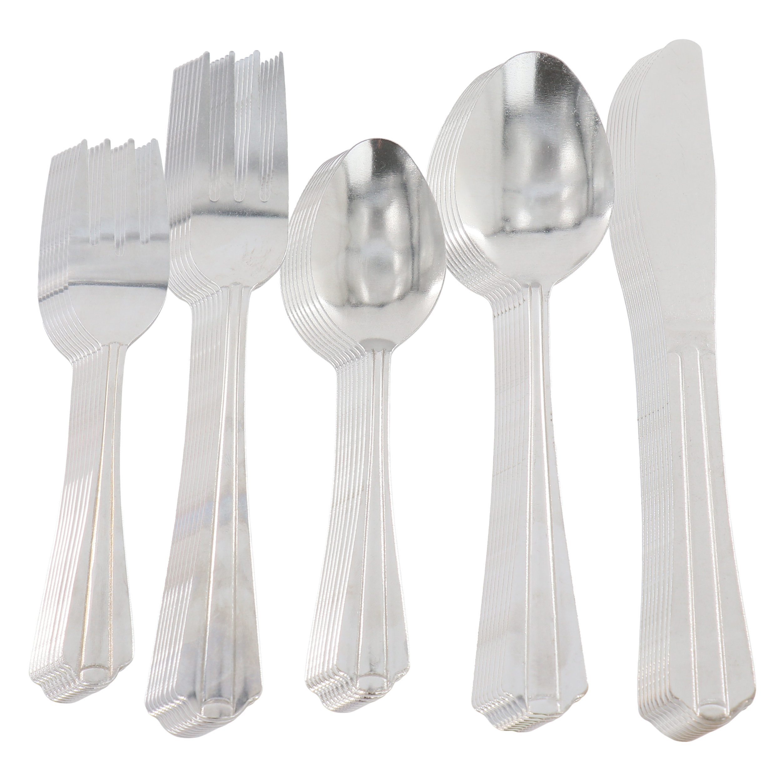 Gibson Taquan 45 Piece Stainless Steel Flatware Set in Silver | Wayfair
