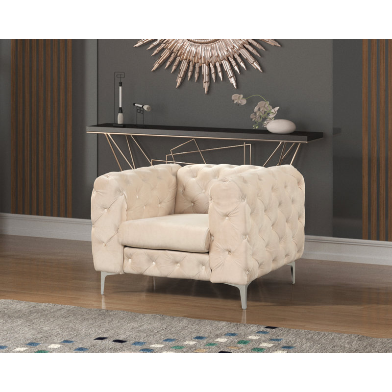 Mercer41 Diggines 40" W Tufted Velvet Armchair | Wayfair