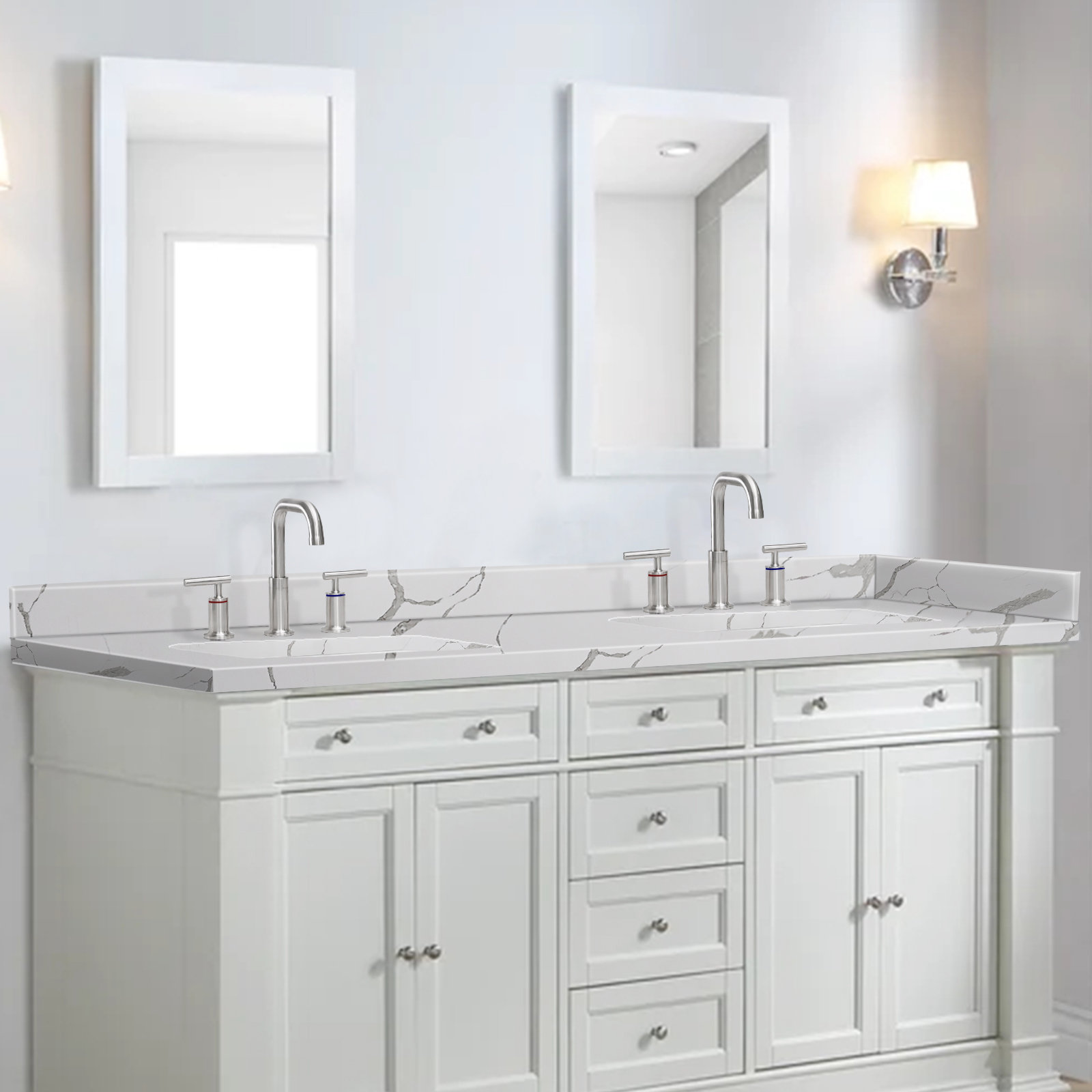 PROOX 72 Double Vanity Top with 3 Faucet Holes & Reviews | Wayfair