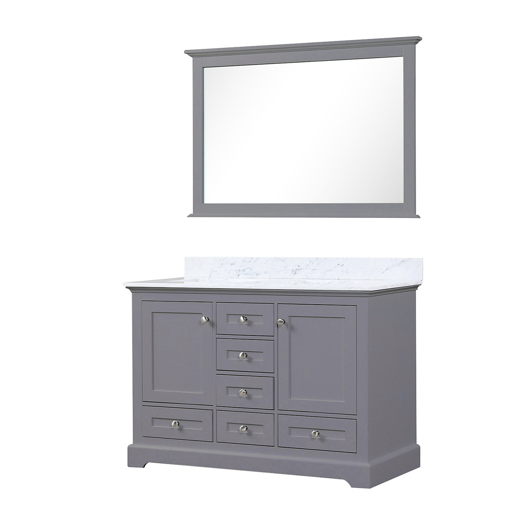 Wildon Home® Dark Grey Bath Vanity With Marble Top And 46 In. Mirror ...
