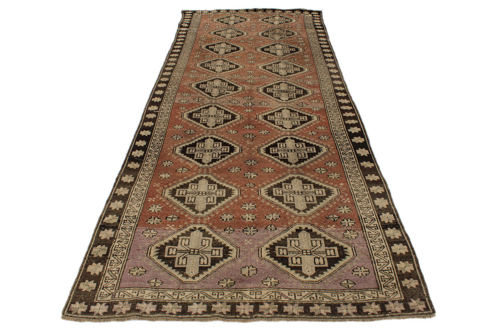 Home and Rugs 5x12 Rust and Brown Turkish Tribal Runner | Wayfair