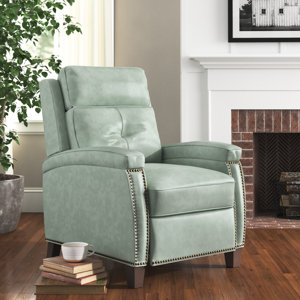 Three Posts™ Glendale Heights 31" Wide Genuine Leather Manual Club ...