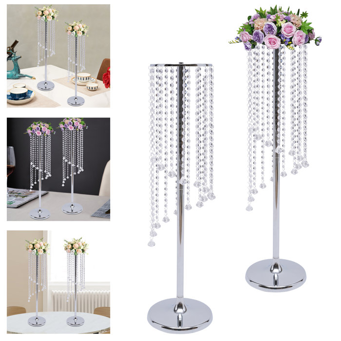 House of Hampton® Dnijah Metal And Crystal Flower Stand For Party ...