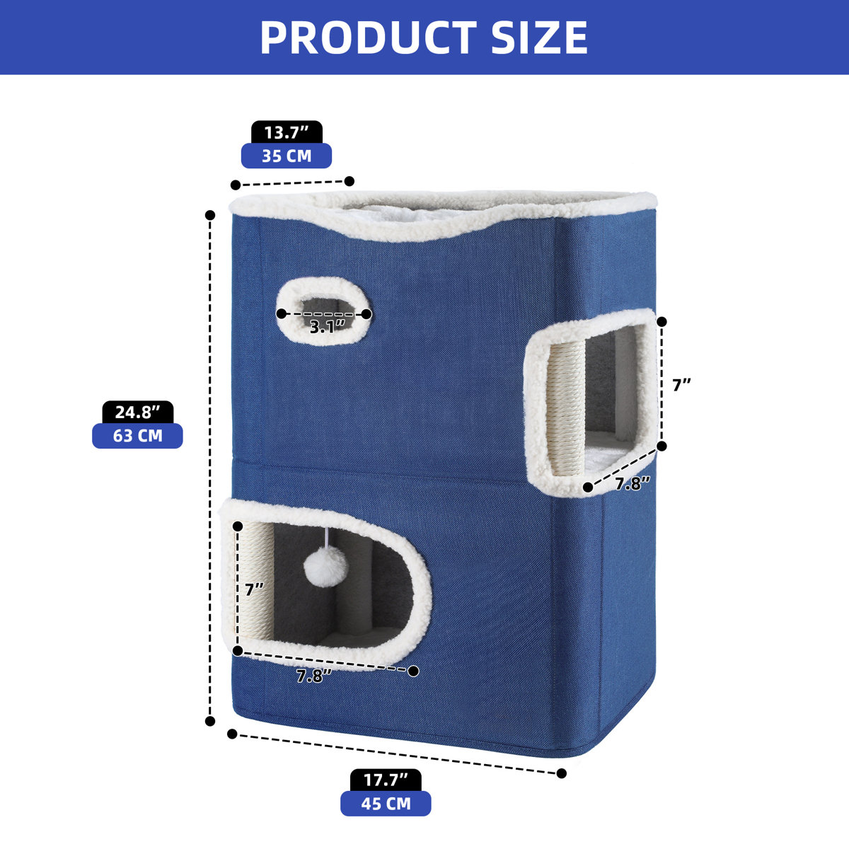 Tucker Murphy Pet™ Multi-Level Cat Condo with Cozy Hideout, Scratching ...