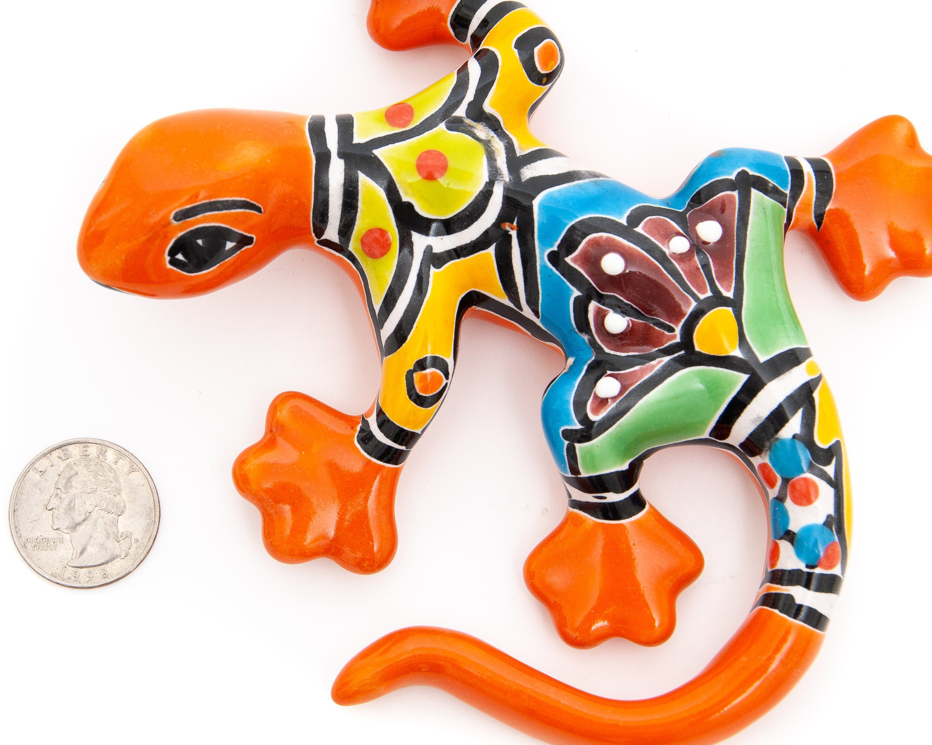 Bungalow Rose Handmade Mexican Talavera Mini Ceramic Gecko Indoor ...