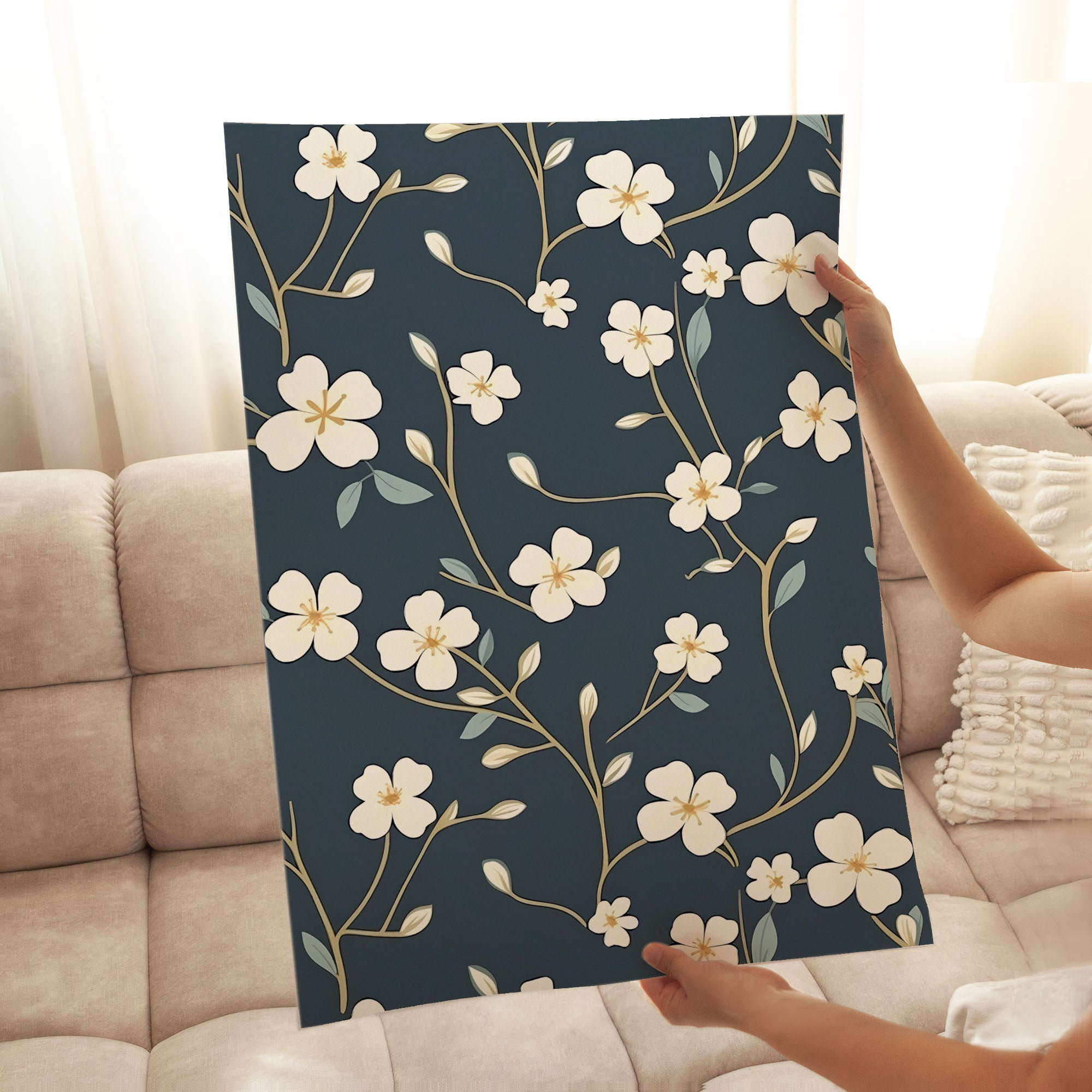Winston Porter Floral Jasmine Flowers Pattern XI Modern Unframed Art ...