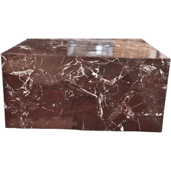 BETACH Genuine Marble Block Coffee Table - Rosso Levanto Marble | Wayfair