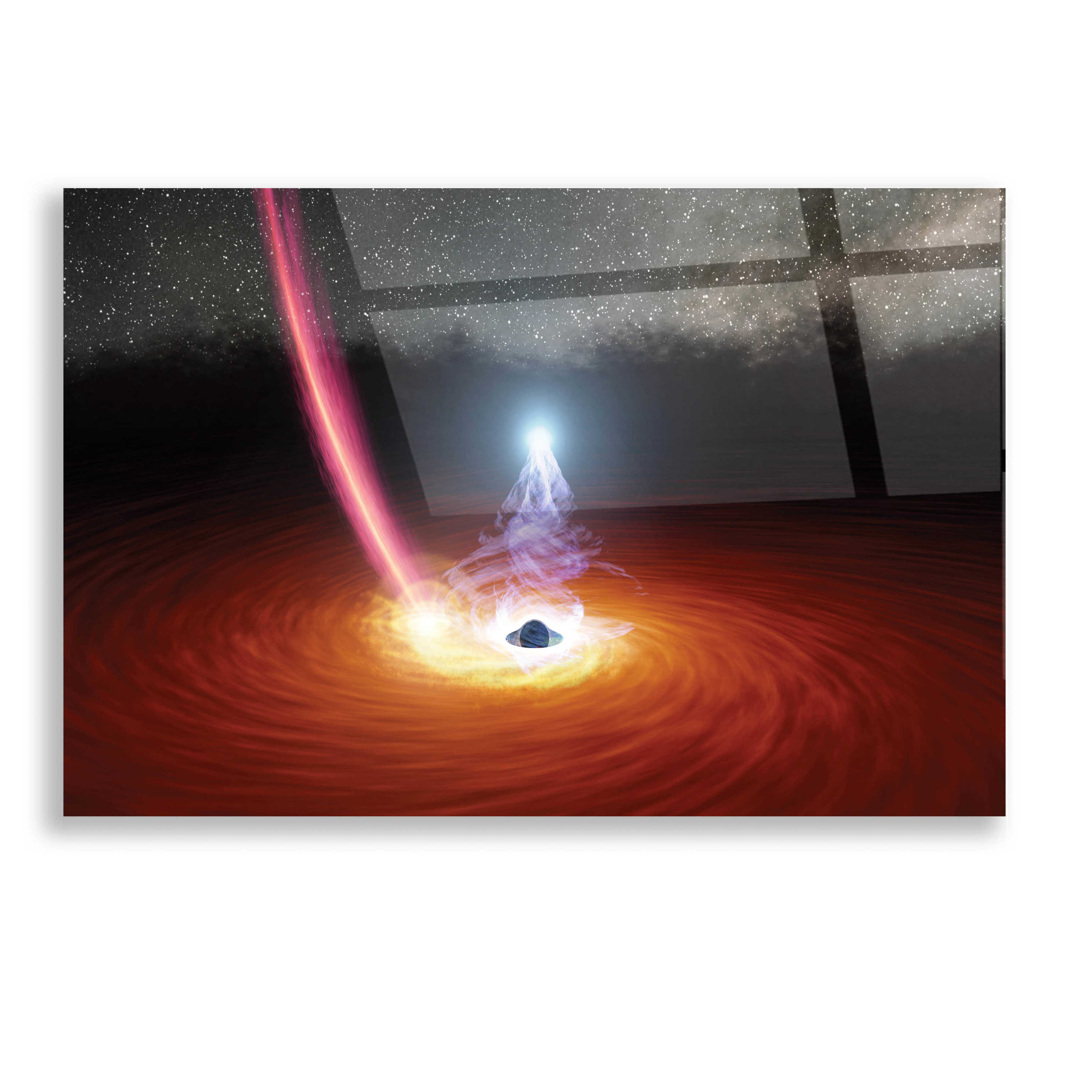 Trinx 'Black Hole Corona,' Acrylic Glass Wall Art, 24"X12" - Wayfair Canada
