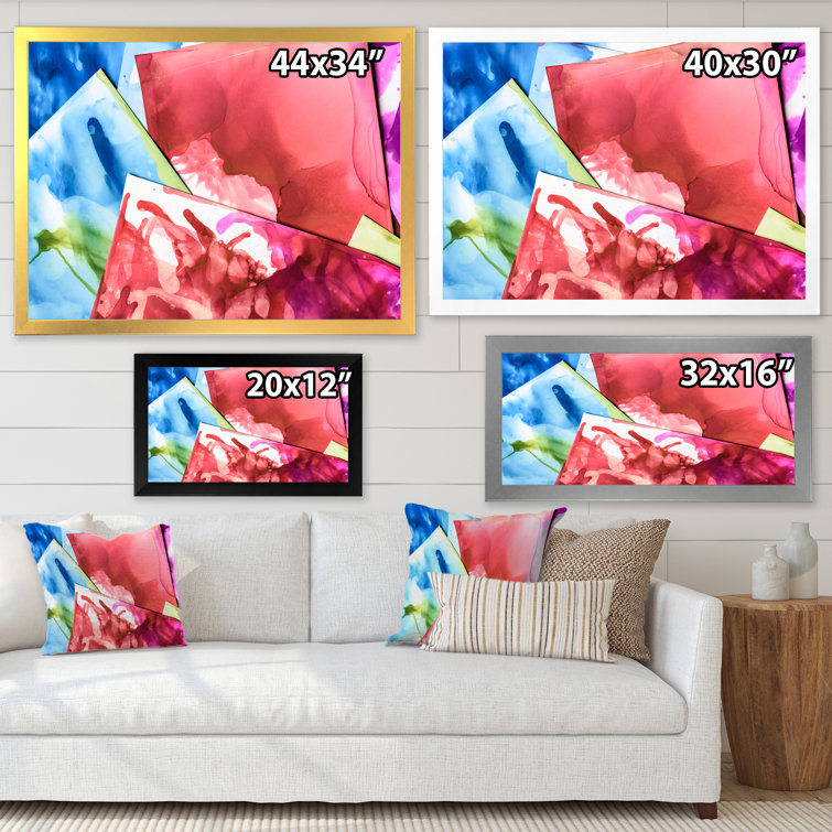 Wrought Studio Multi & Pink Mixing Liquid Ink - Modern Canvas Art Print ...