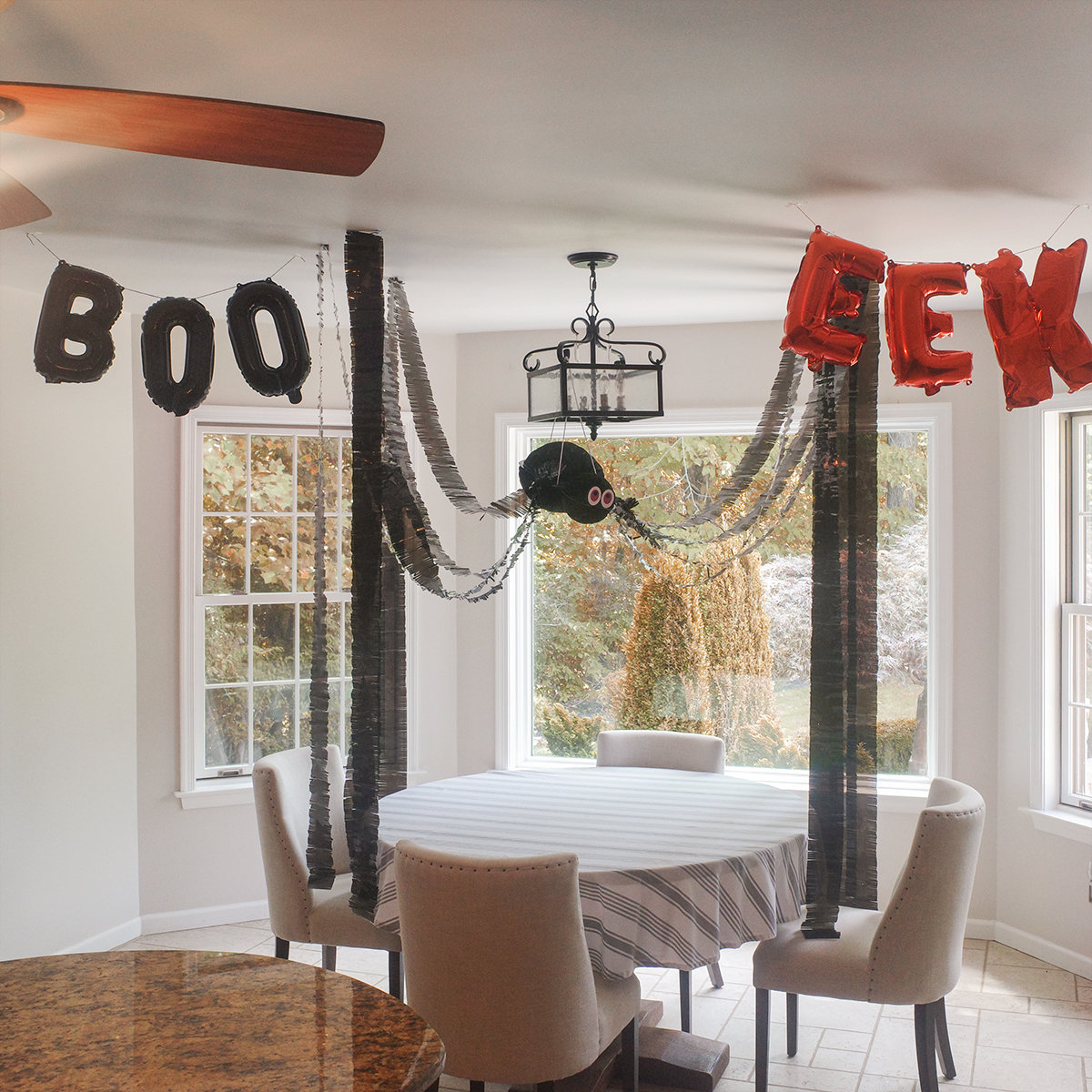 The Holiday Aisle® BOO EEK Orange Black Balloons Halloween Decor Mylar ...