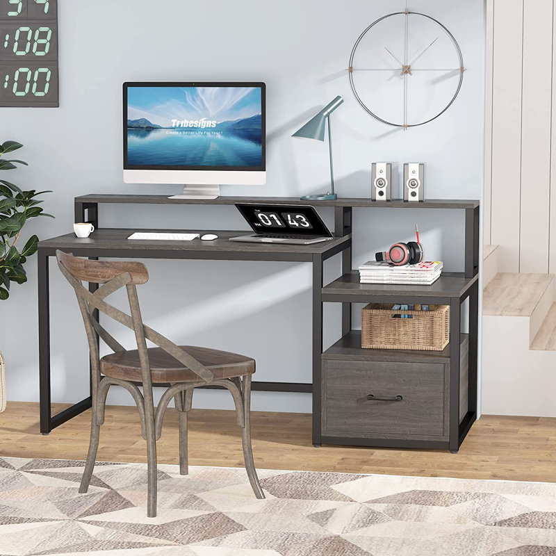 17 Stories Gisborne Metal Base Computer Desk & Reviews | Wayfair