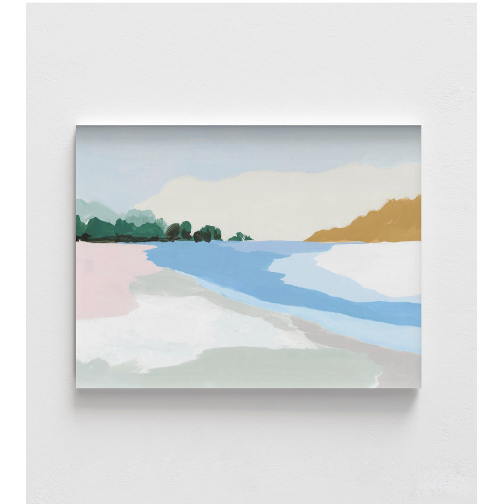 WeFrameArt Coastal Pastel Tone Beach Chalet Artwork, Minimalist Hotel ...