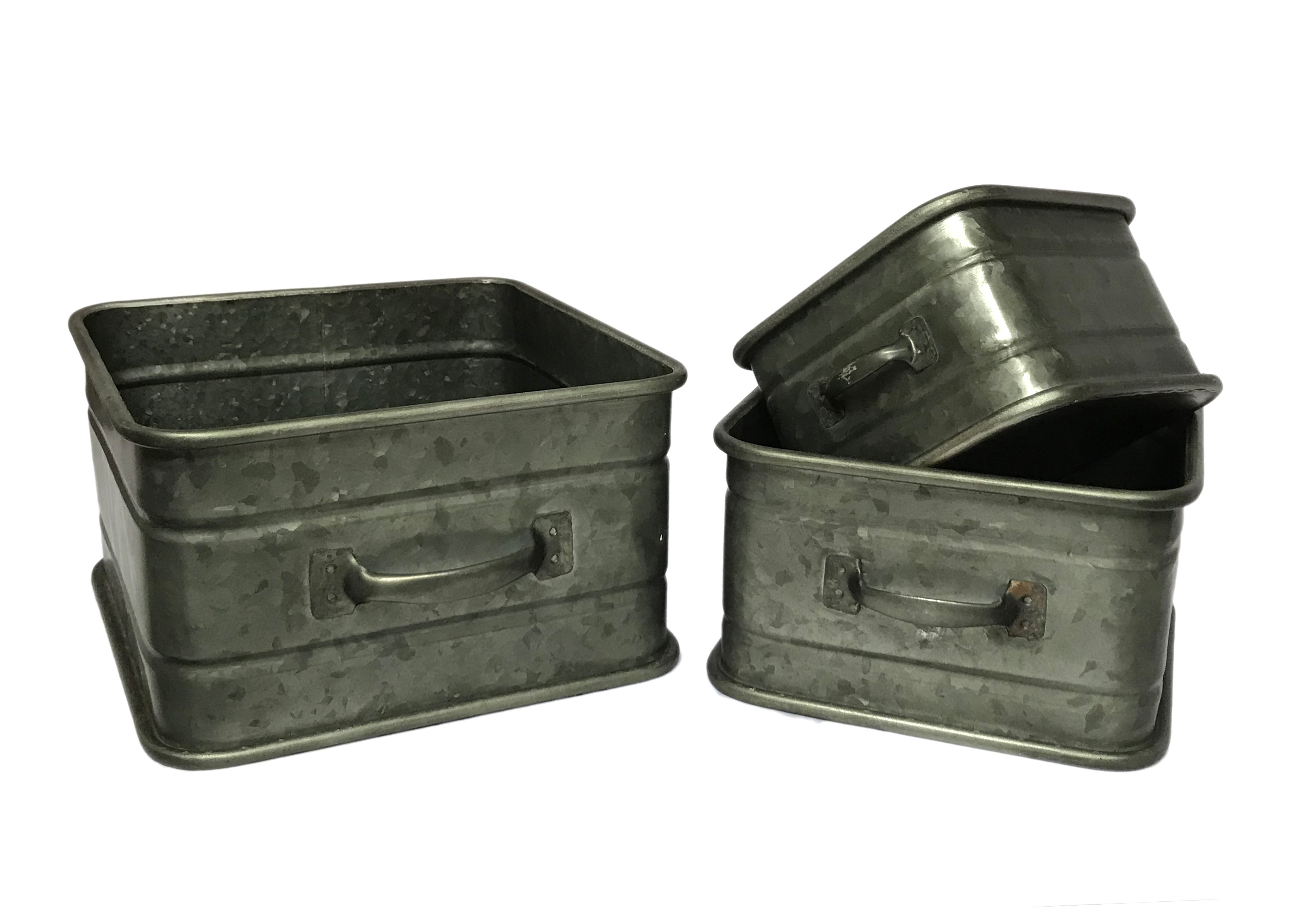 Gracie Oaks Pollark File Drawer 3-Piece Metal Planter Box Set | Wayfair