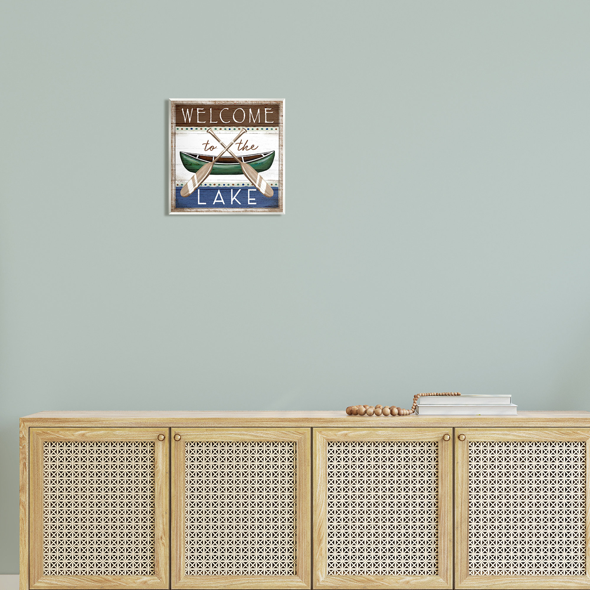 Stupell Industries Rustic Lake Welcome Canoe Sign by Elizabeth Tyndall ...